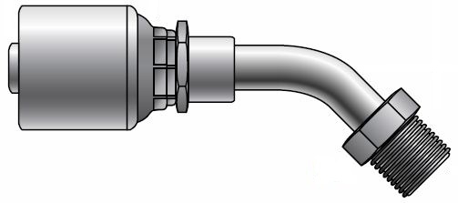MegaCrimp® Male SAE Inverted 45° Cone 45° Coupling - Pipemore